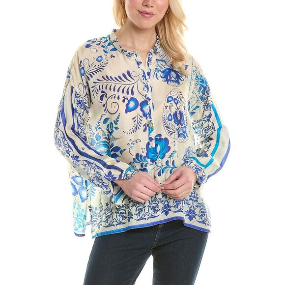 Johnny Was | Tops | Johnny Was Farrow Seline Silk Blouse | Poshmark